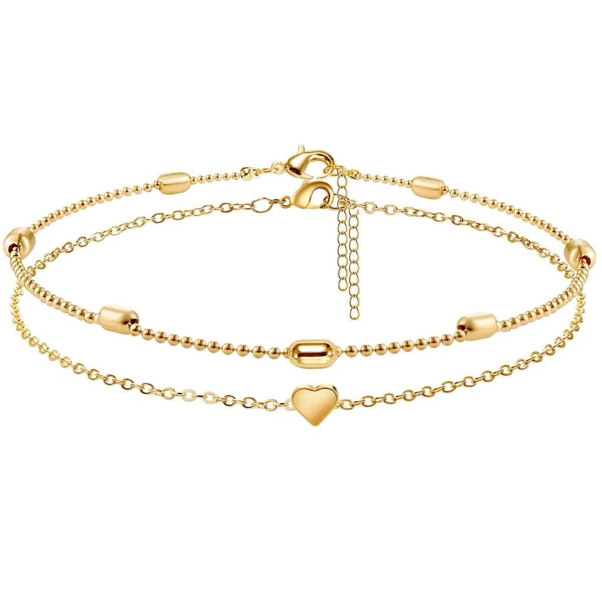 14K Gold Plated Multi-Layered Anklet Set | Trendy | Kyerlyn